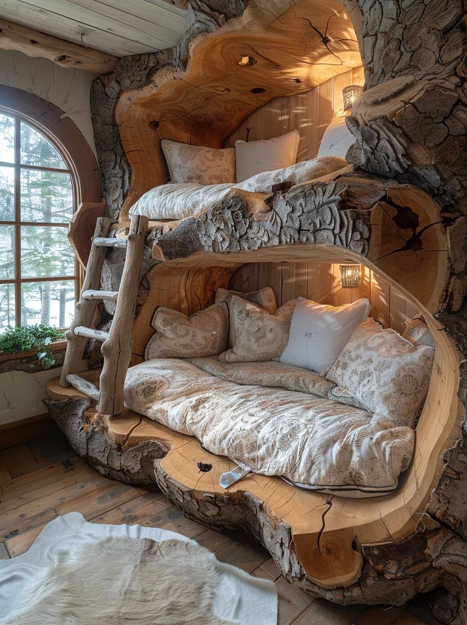 Unique Bed Frame Made from Large Tree Trunks: Embracing Nature-Inspired ...