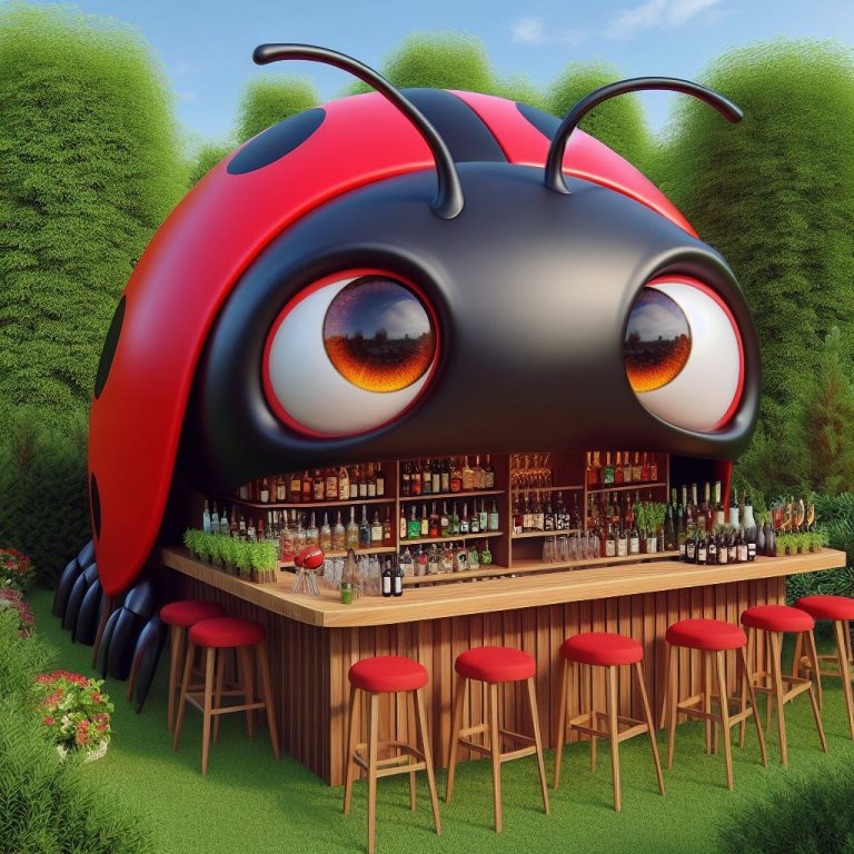 Insect-Shaped Garden Bar: Crafting Whimsical Outdoor Spaces