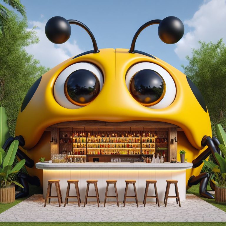 Insect-Shaped Garden Bar: Crafting Whimsical Outdoor Spaces
