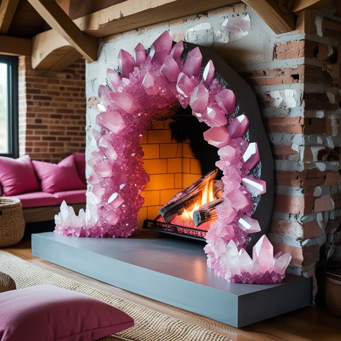 Embracing Elegance and Uniqueness: The Alluring Amethyst Geode Fireplace