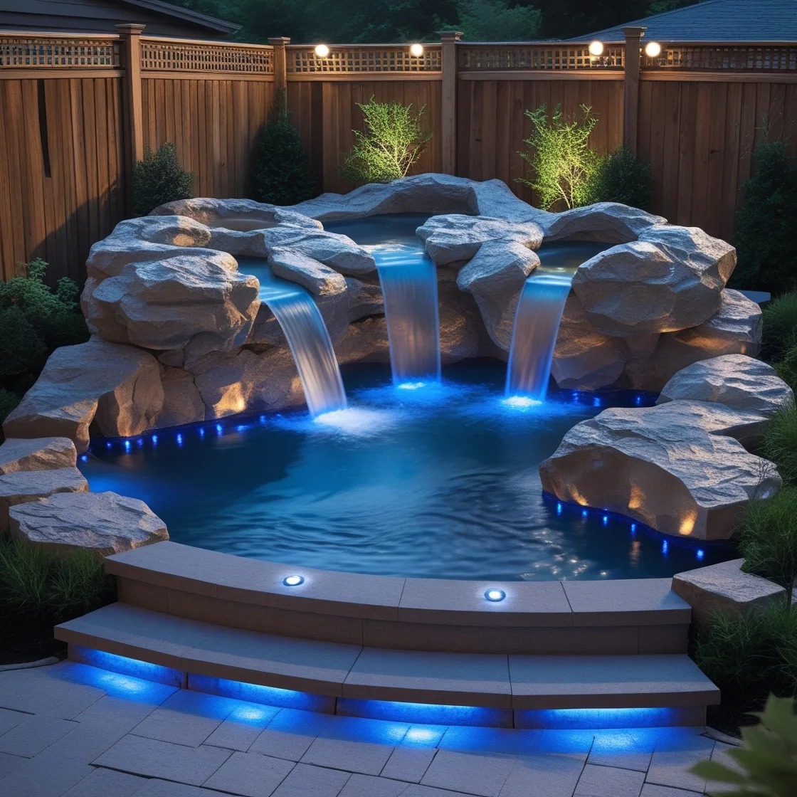 Rock and Waterfall Hot Tub: A Blend of Luxury and Nature